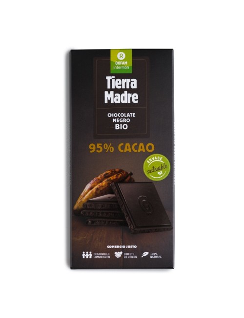 TABLETA CHOCOLATE ECOLÓGICO NEGRO 95%, 80g TIERRA MADRE