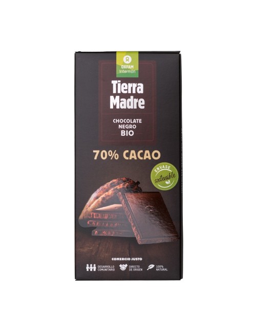 TABLETA CHOCOLATE ECOLÓGICO NEGRO 70%, 100g TIERRA MADRE